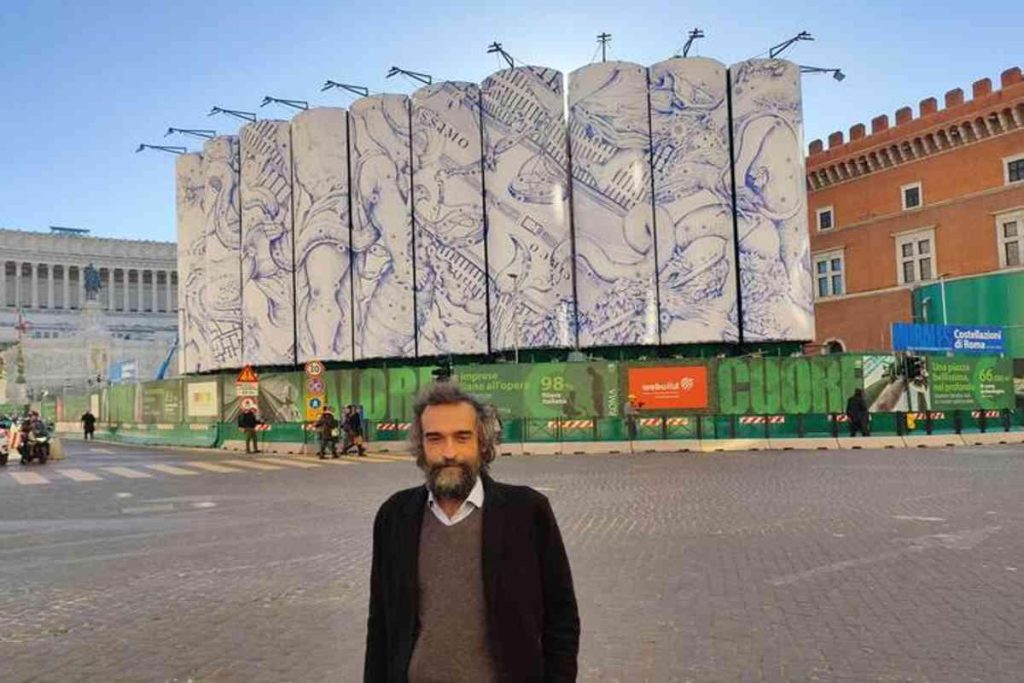 L'arte di pietro ruffo trasforma i silos di piazza venezia in un ...